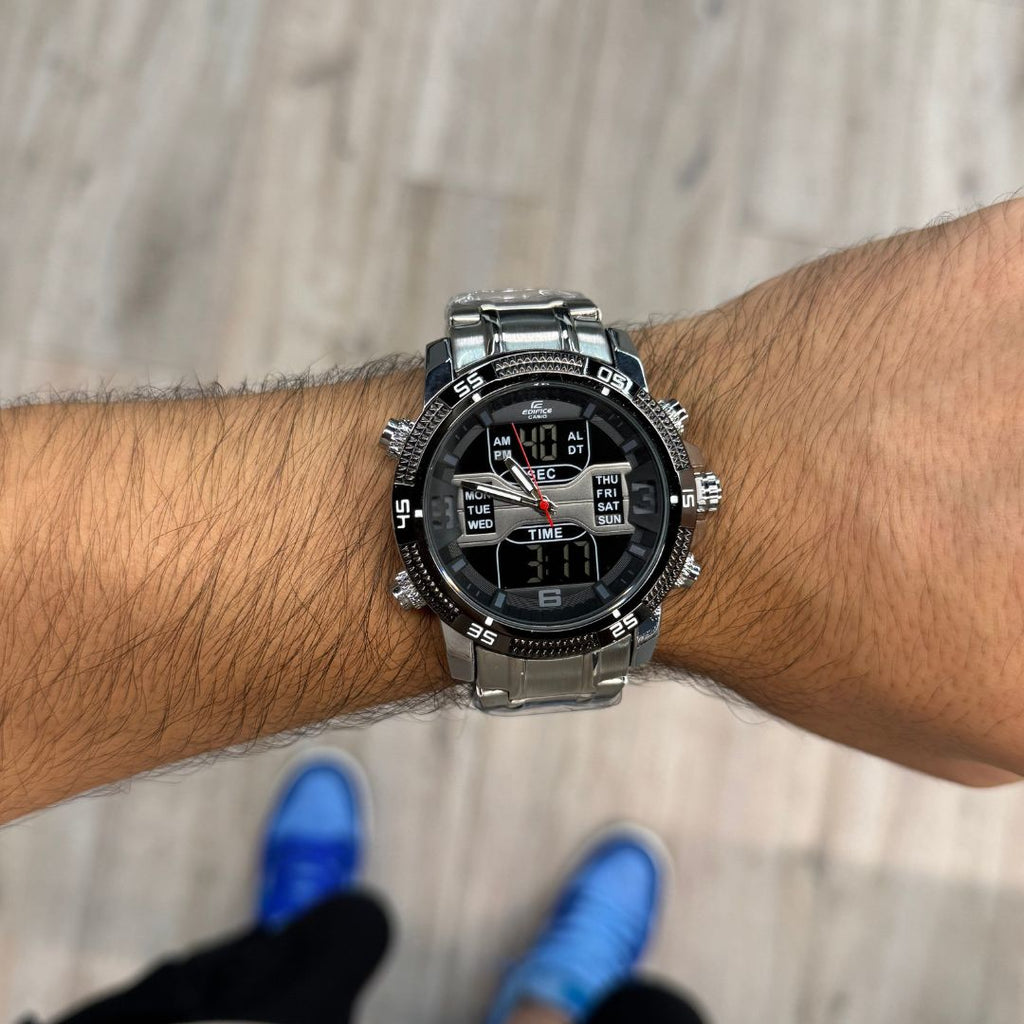 Edfc Doble Hora Plateado Tablero Negro – E-COMMERCE COLOMBIA